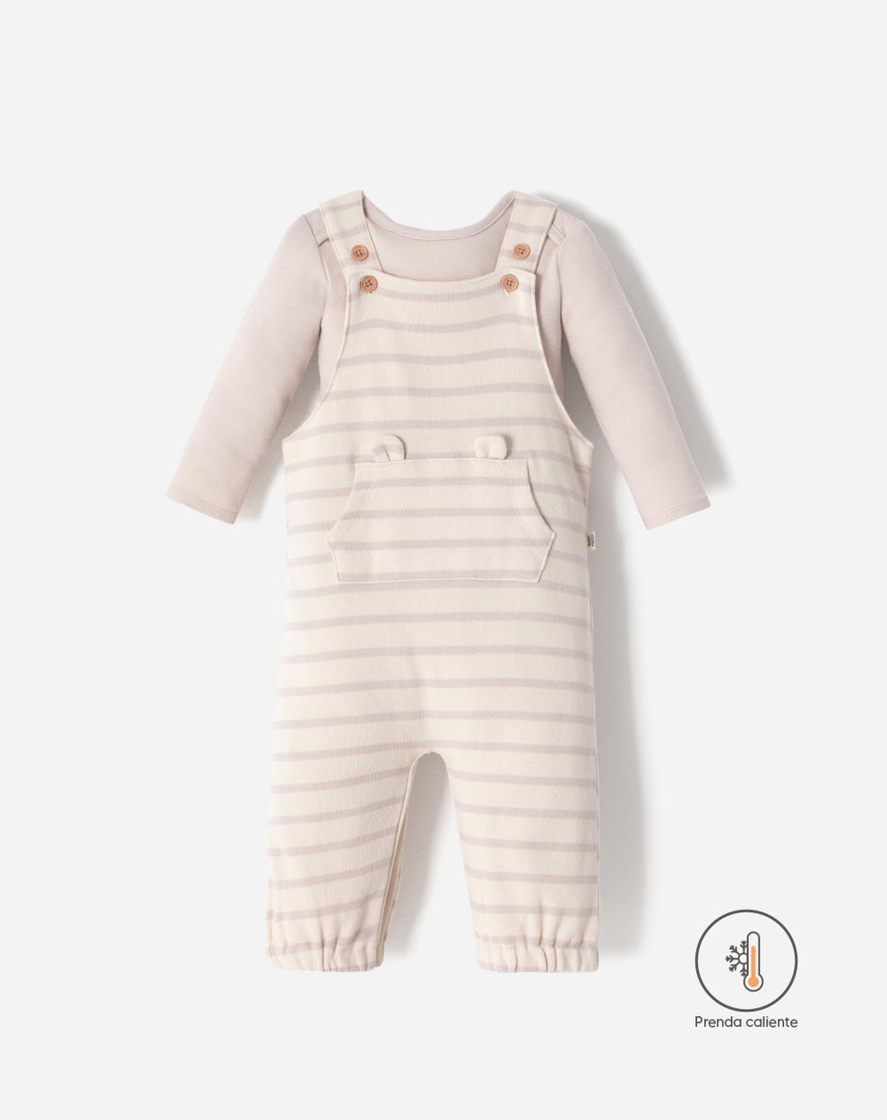 Conjunto body algodón + overol bebé unisex